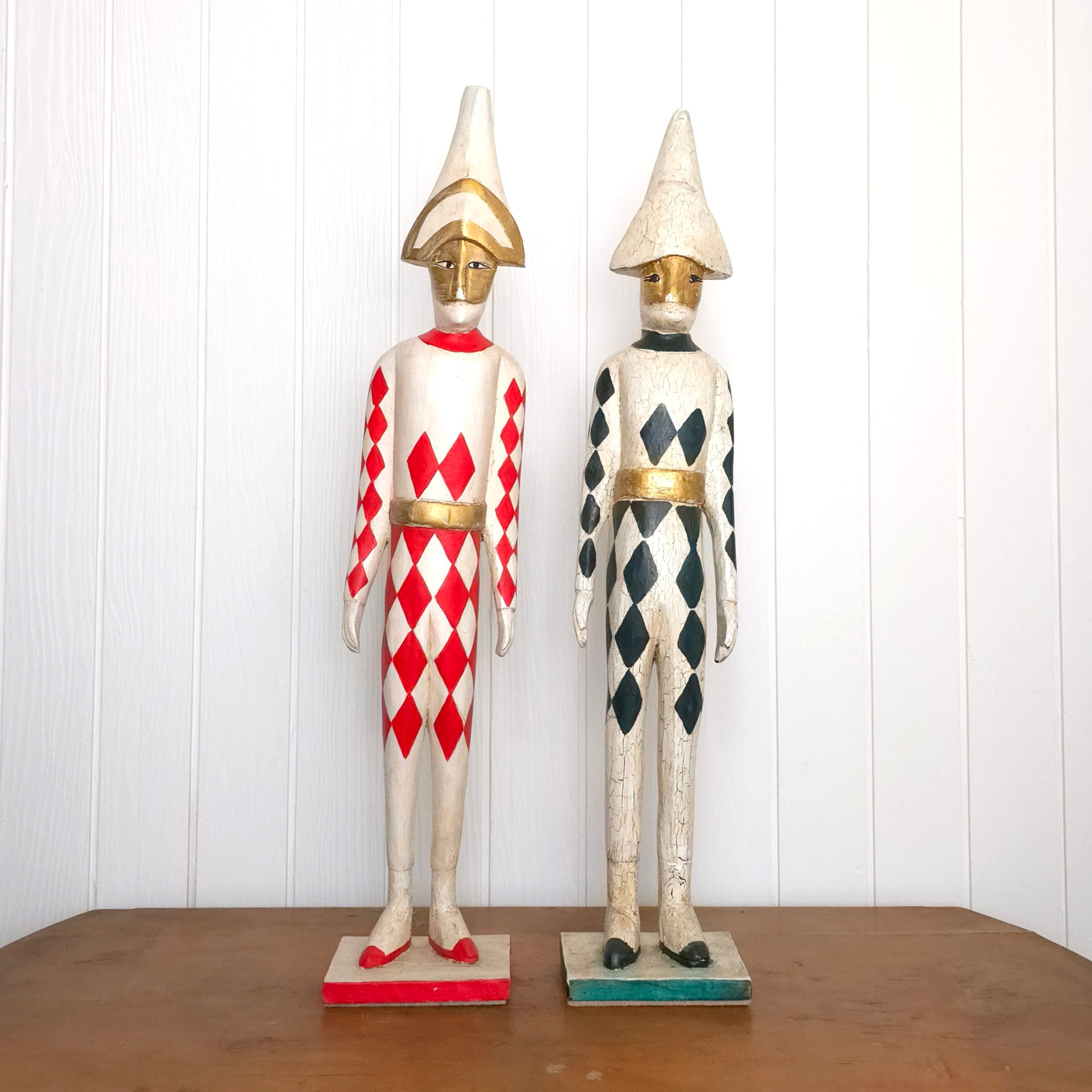 Italian Carved Wooden Harlequin Jester Statues – RARA FORMA